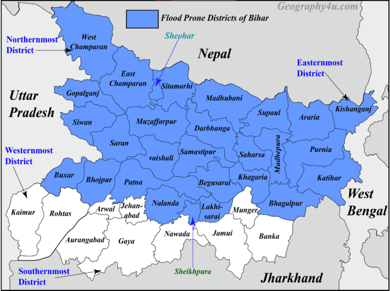 Geography of Bihar- Complete notes for BPSC, BSSC | Geography4u.com